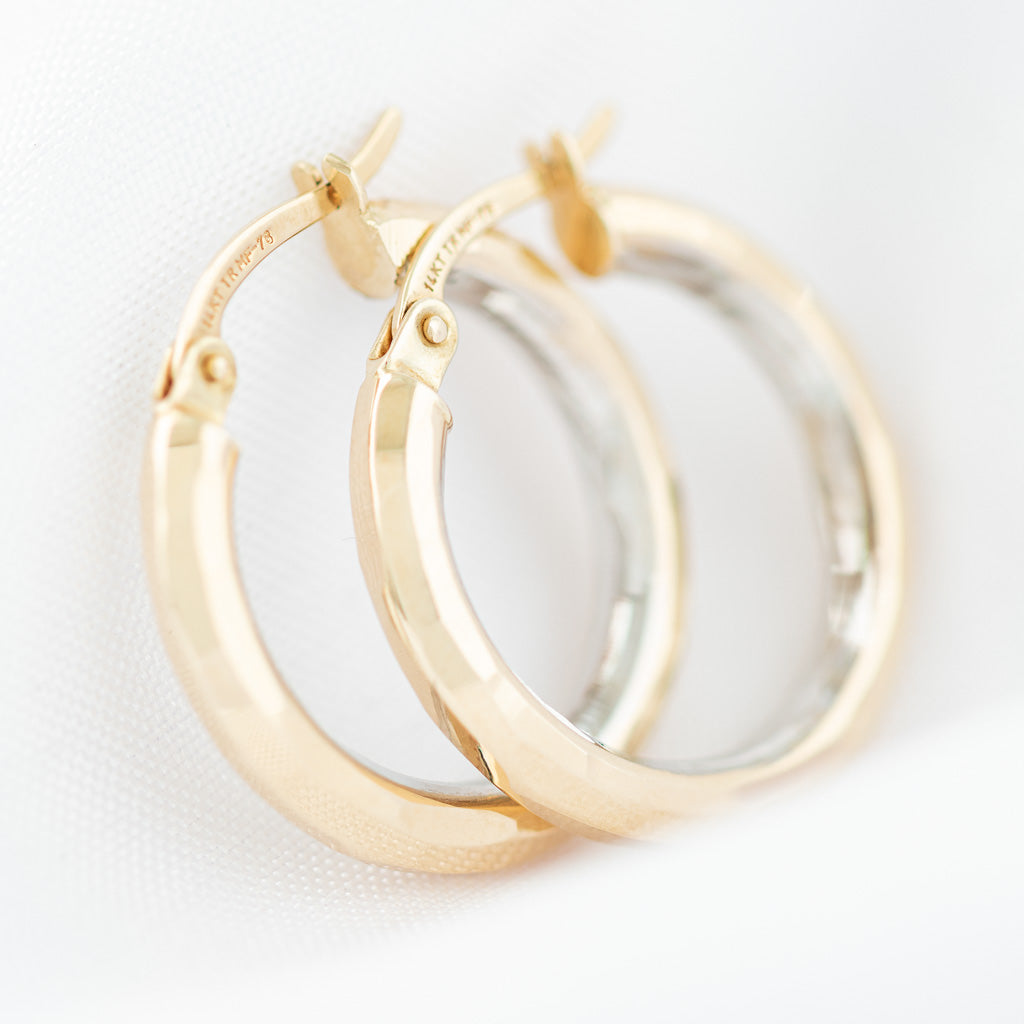 Arracadas diseño especial en oro dos tonos 14 kilates. – Nacional Monte ...