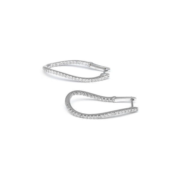 Arracadas diseño especial con diamantes en oro blanco 14 kilates ...