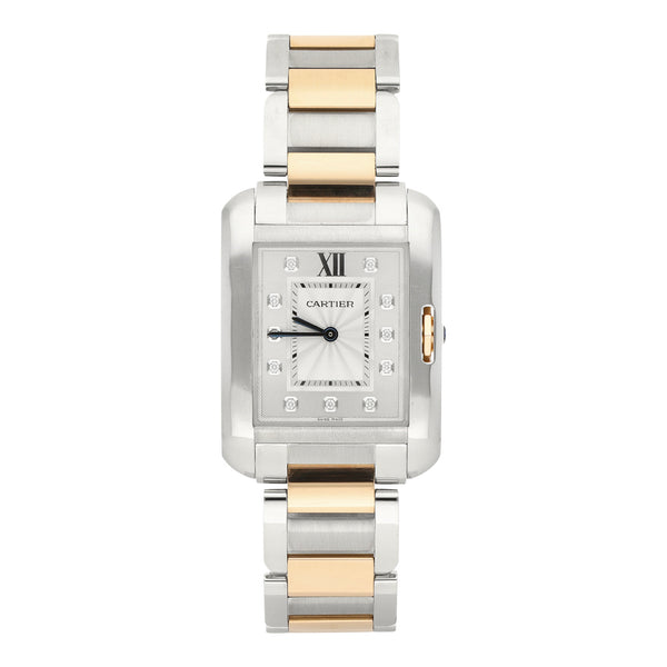 Reloj para dama modelo Tank Anglaise vistas en oro rosa 18 kilates ...