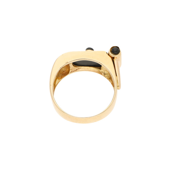Anillo diseño especial con ónix en oro amarillo 14 kilates. – Nacional ...