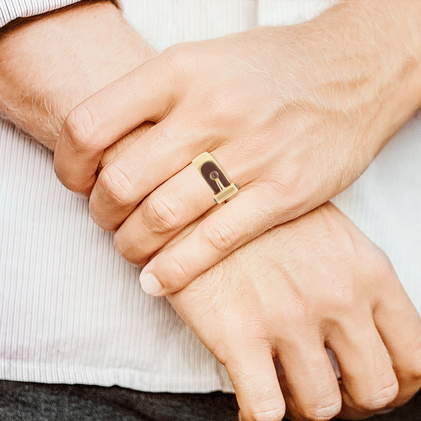 Anillo diseño especial con ónix en oro amarillo 14 kilates. – Nacional ...